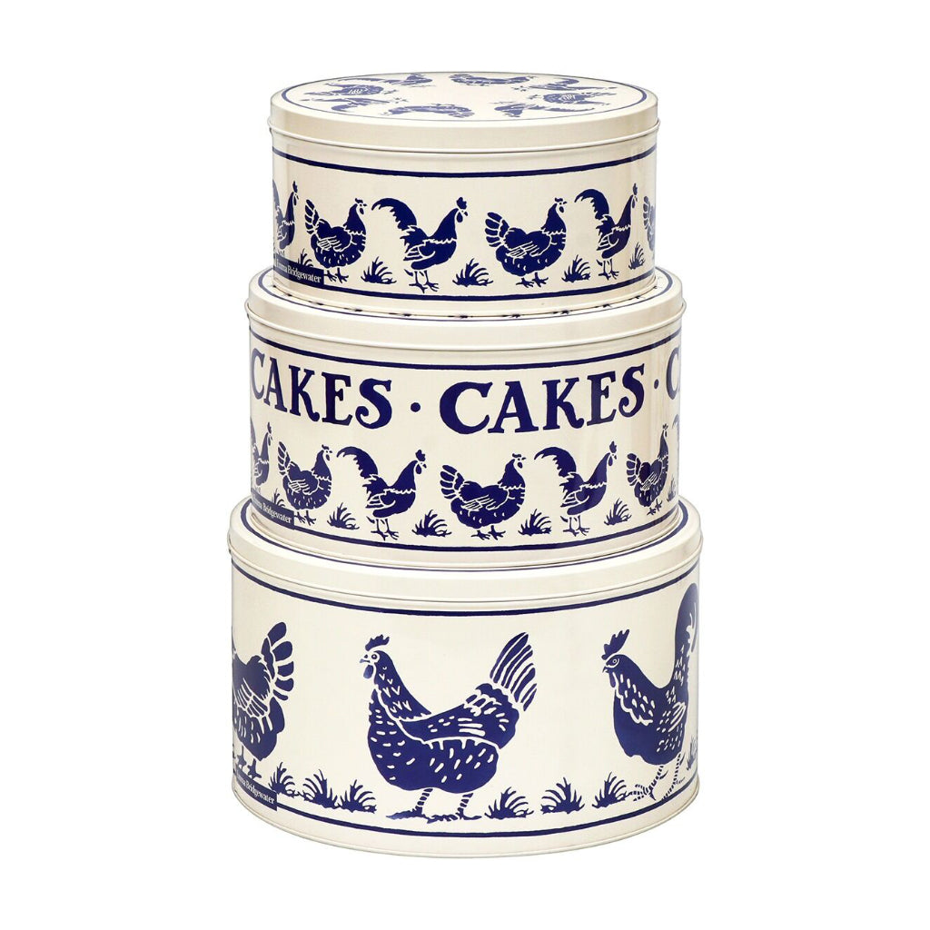 Emma Bridgewater Blue Hens Set of 3 Cake Tins – Kitchen Storage ...