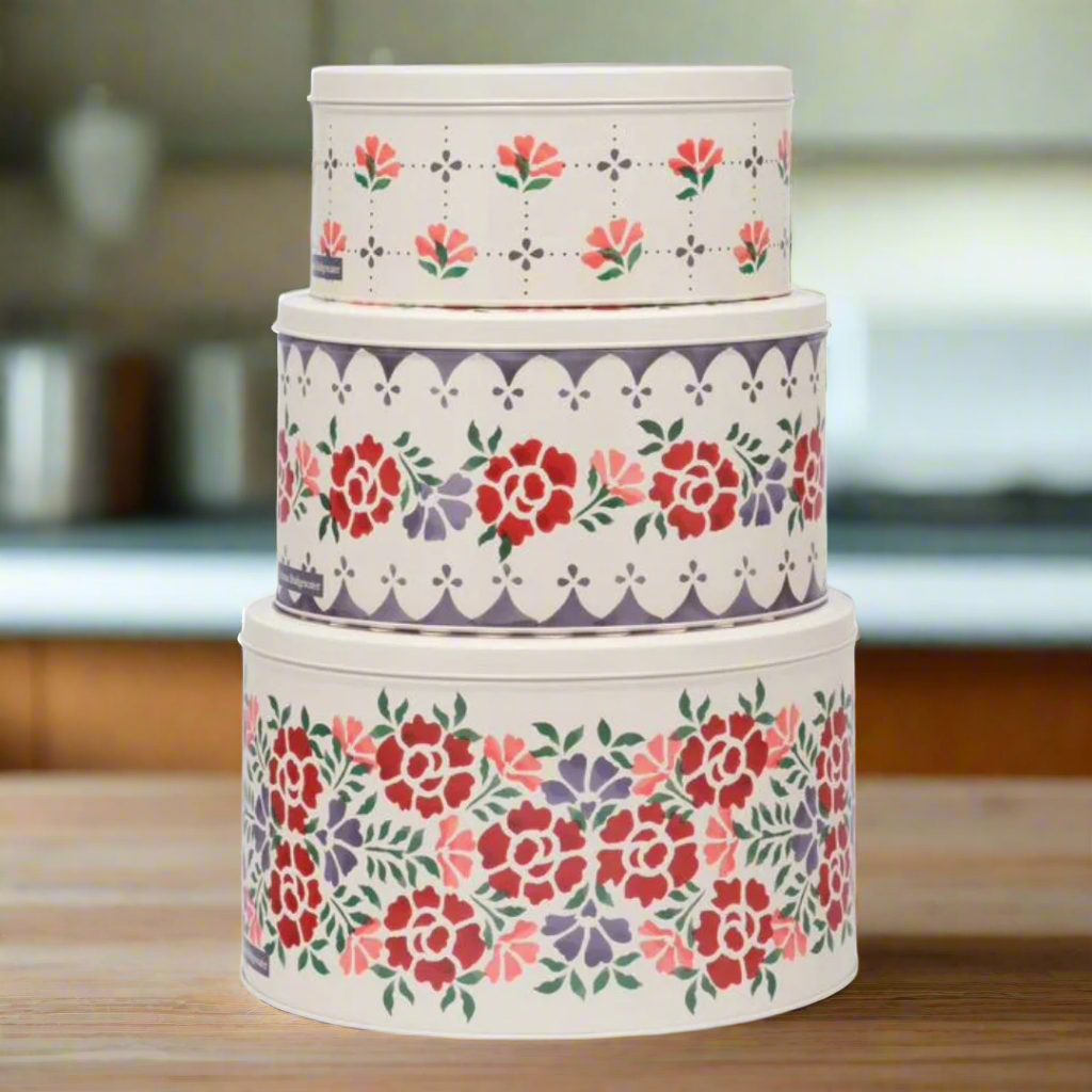 Emma Bridgewater Antique Roses Cream Floral Nested Storage Cake Tins ...